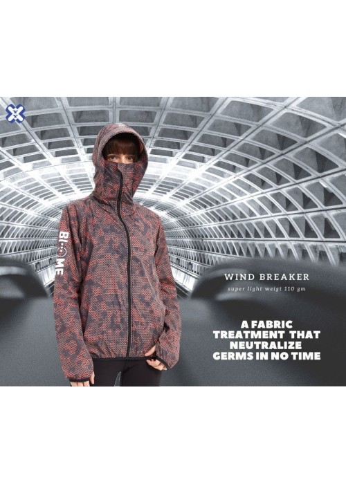 Ladies 100% nylon Printed anti-bacteria wind breaker